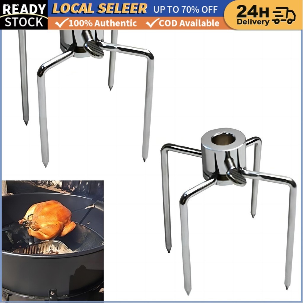 BBQ Fork Stainless Steel Spit Rod Grilled Charcoal Chicken Meat Fork ...