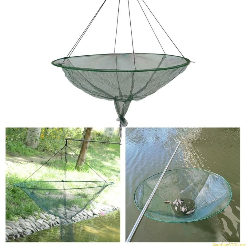 SUN Foldable Drop Fishing Landing Net Crayfishes Shrimp Catcher Cage ...