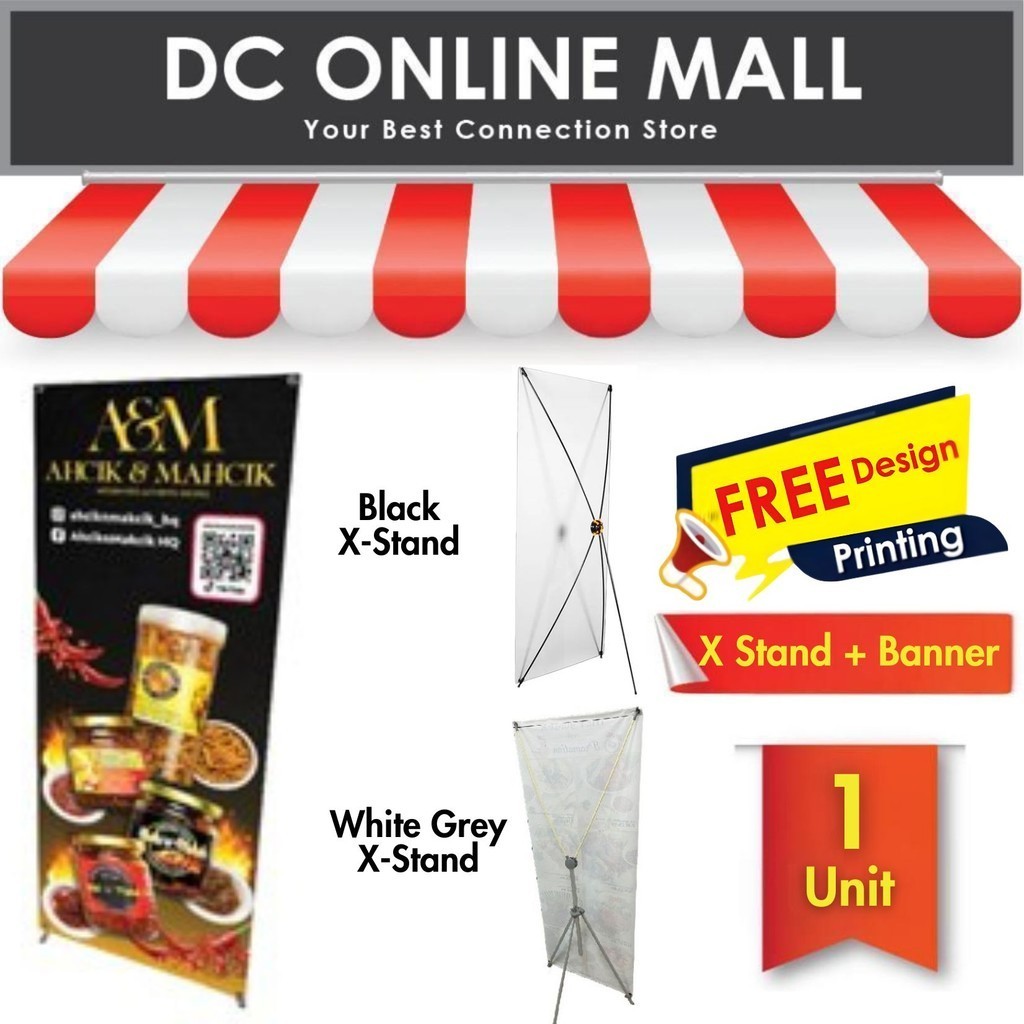 X Stand Adjustable for Banner / Bunting X Stand with Printing (FREE ...