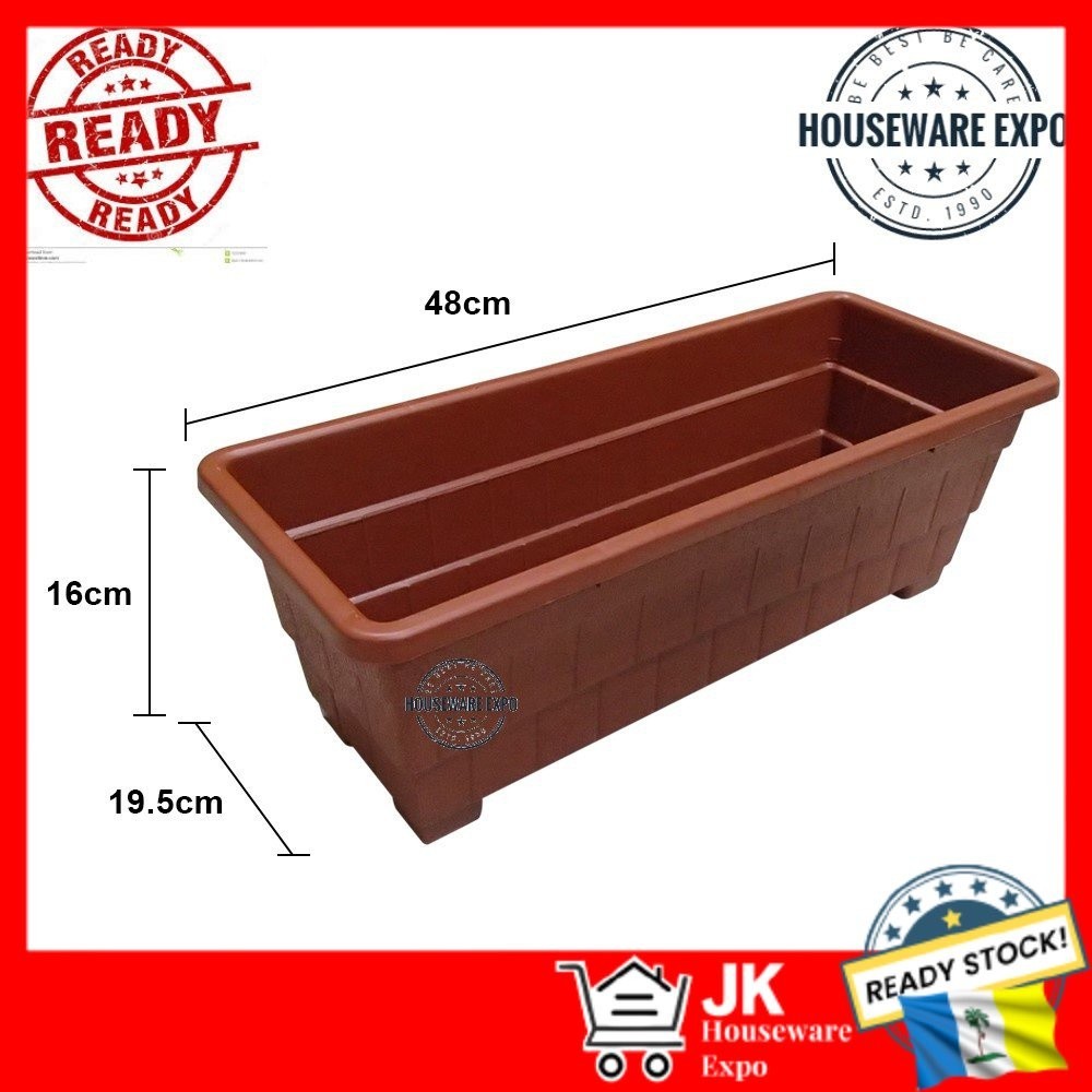 Flower Plastic Planter Pot Pasu Bunga Panjang Plastik PLASTIC RECTANGLE ...