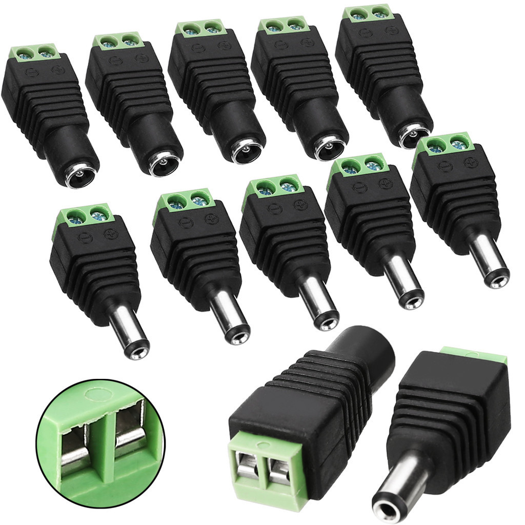 5 pair 12V Female Male Power Connector Adapter Plug Jack Socket For ...