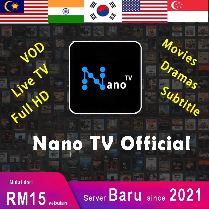 NanoTV (1 Tahun/Lifetime) for Android/iOS/PC/Smart TV/TV Channels/Movies/Films/Drama/TV Box ...