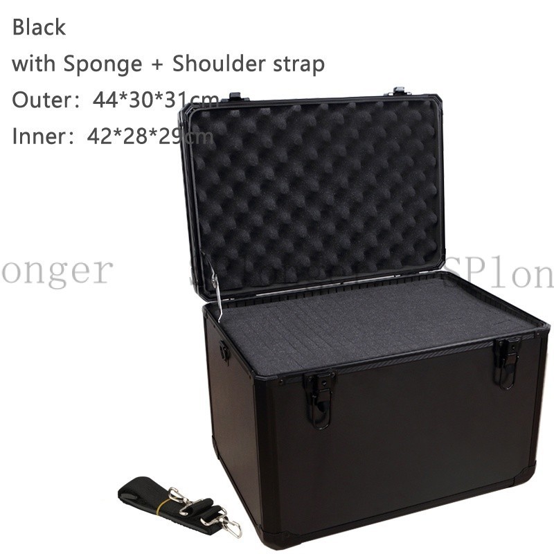 Aluminum Alloy Black Tool Box Safety Equipment Instrument Toolbox ...