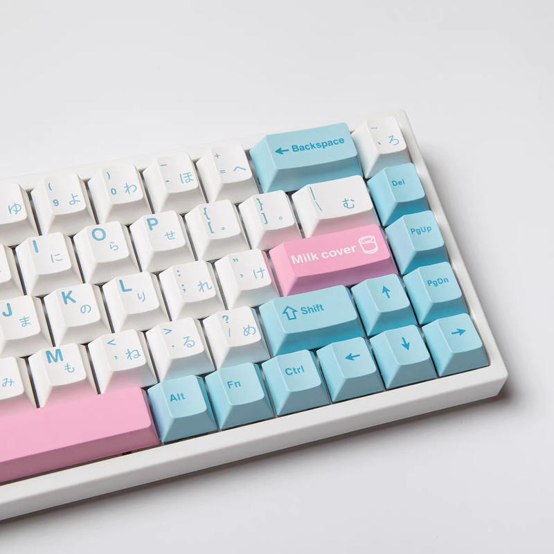 Creamy Milk Cover PBT Dye-Sub Cherry Custom Keycap Set for Mechanical ...
