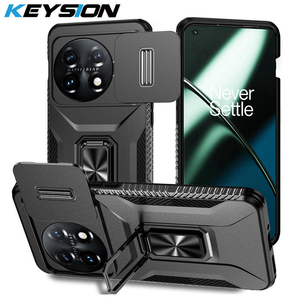 KEYSION Shockproof Case for OnePlus 11 5G Slide Push Pull Camera Lens ...