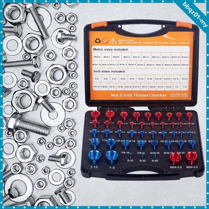 [BbqzefMY] 44x Nut and Bolt Thread Checker, Bolt and Nut Identifier ...