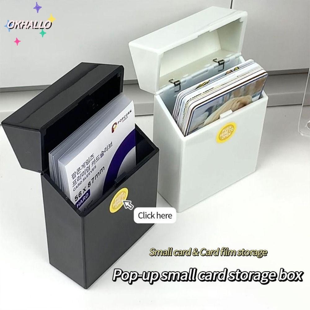 OKHALLO Photocards Storage Box, Portable Black Photo Card Holder ...