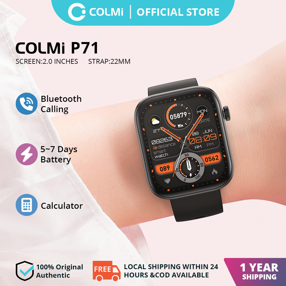 COLMI P71 Smart Watch for Men Blood Pressure IP68 Waterproof Bluetooth ...