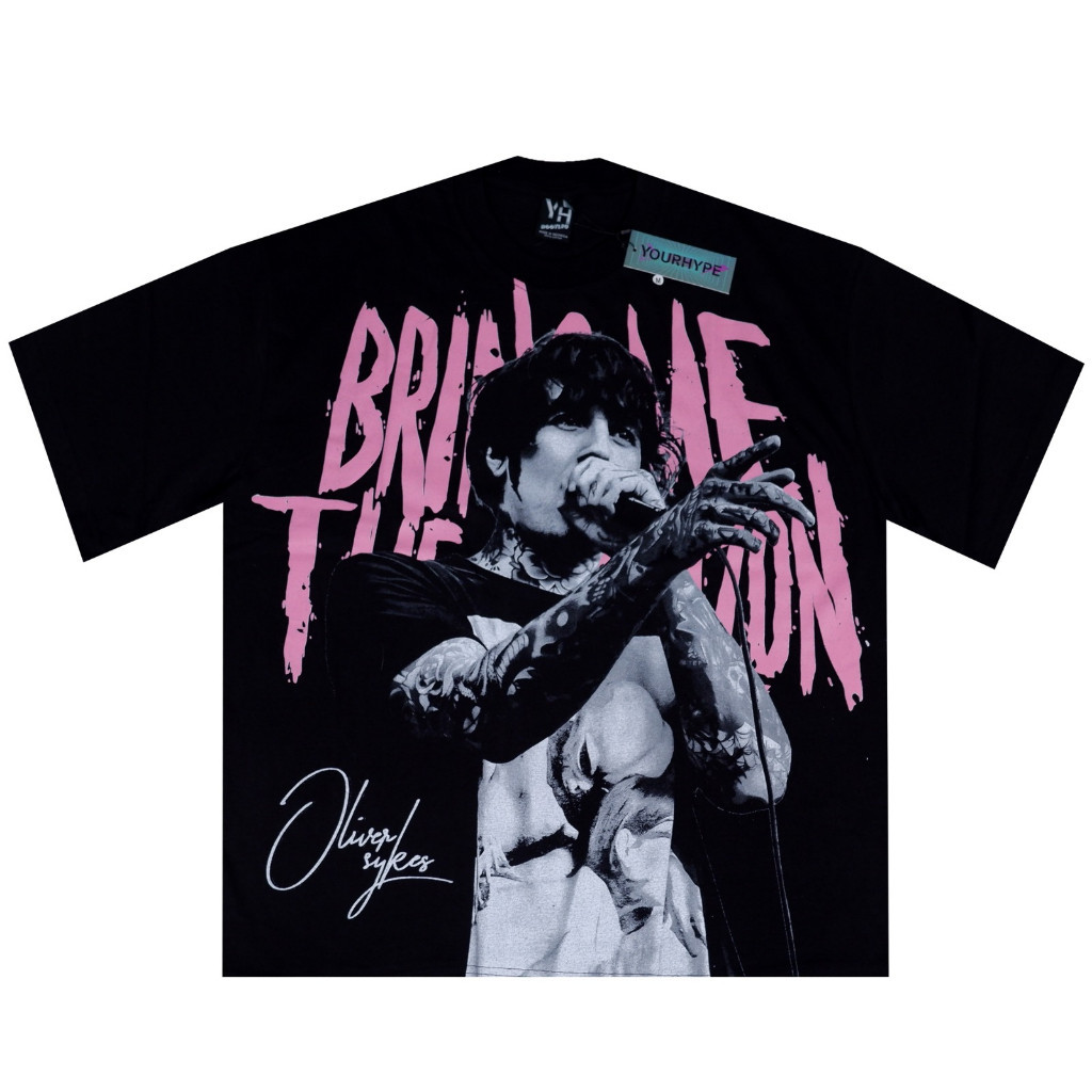 HITAM Bmth BRING ME THE HORIZON OLIVER SYKES T-Shirt OVERSIZE COMBED ...
