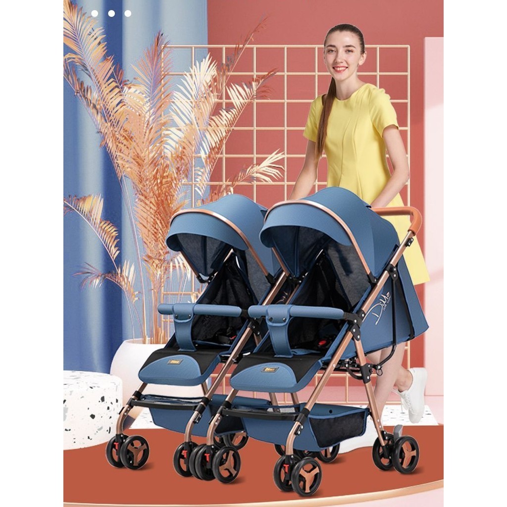 Clearance sale twin baby stroller detachable, can sit or lie down ...