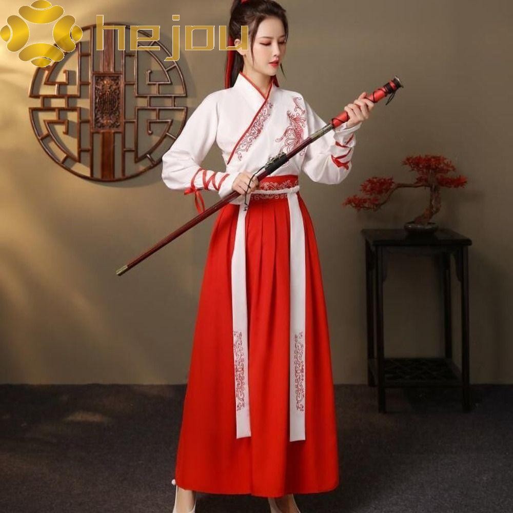 HEJOU Chinese Hanfu Dress, Hanfu Ethnic Style Chinese Traditional Dress ...