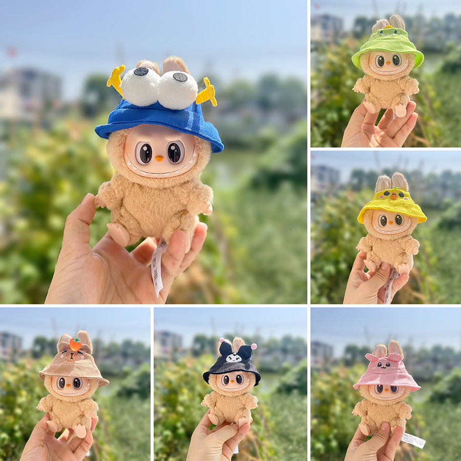 17CM Labubu V2 Hat LABUBU Macarons Clothes BJD Dolls Bucket Hat ...