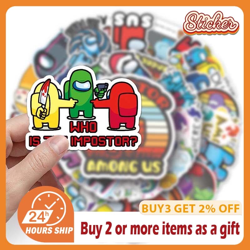 50Pcs Among Us Game Stickers Cartoon Graffiti For DIY Laptop Luggage ...