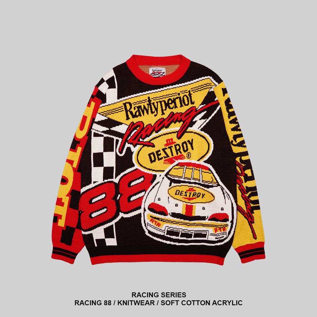 Rawtype RIOT Racing 88 Knitwear - Black | Shopee Malaysia
