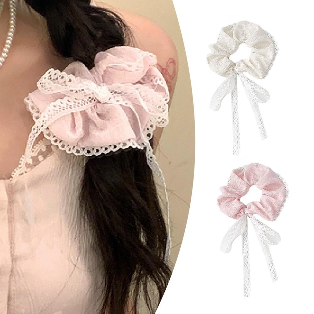 Lace Bow Streamer Large Intestine Hair Band Korean Knotted Version Band ...
