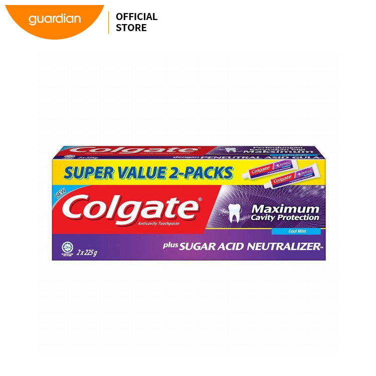 Colgate Sugar Acid Neutraliser Cool Mint Toothpaste Valuepack 225g x 2 ...