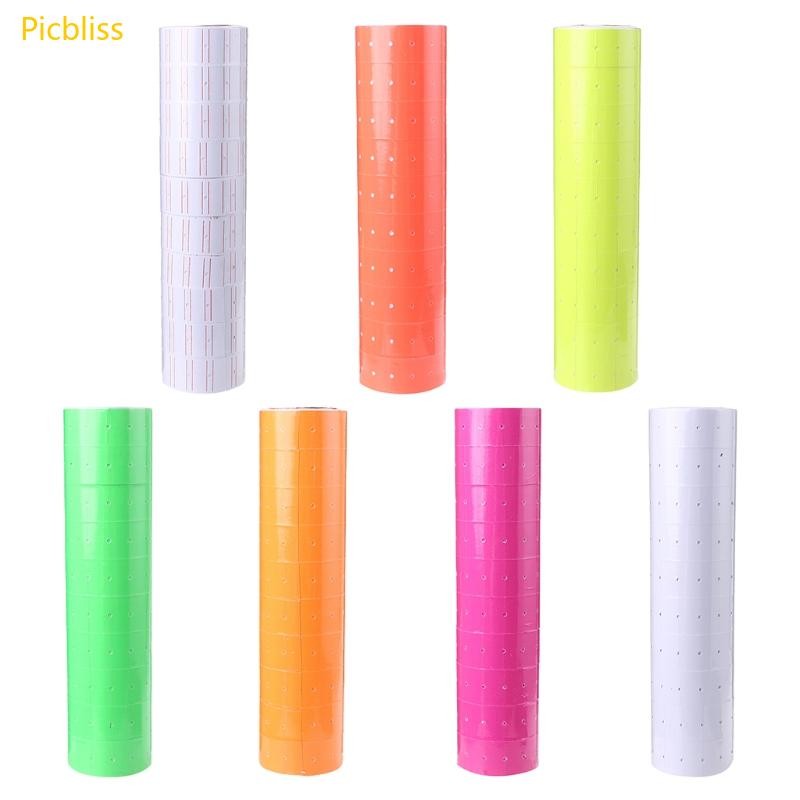 Picbliss 10 Label Price Tag Rolls Color Single Row Price Label Tag for ...