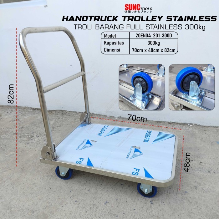 Goods Trolley Stainless Handtruck Trolley Trolley 300kg | Shopee Malaysia