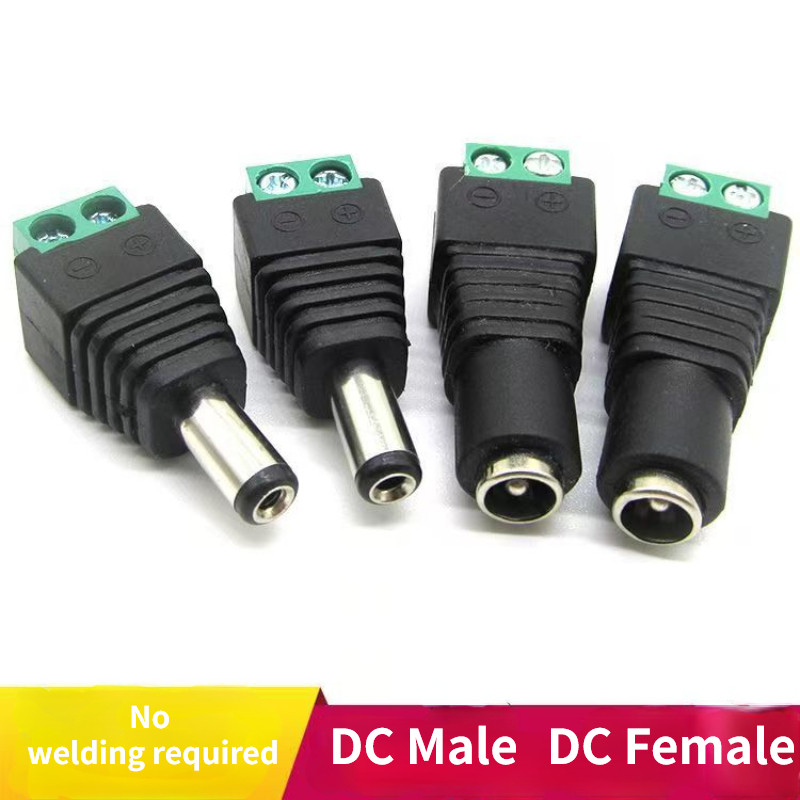 Male and female DC Power plug 5.5 x2.1MM 5.5*2.5MM12V Jack Adapter ...