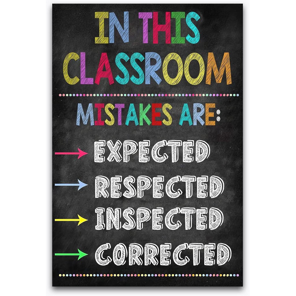 in This Classroom Mistakes Poster Positivity Motivation Growth Mindset ...