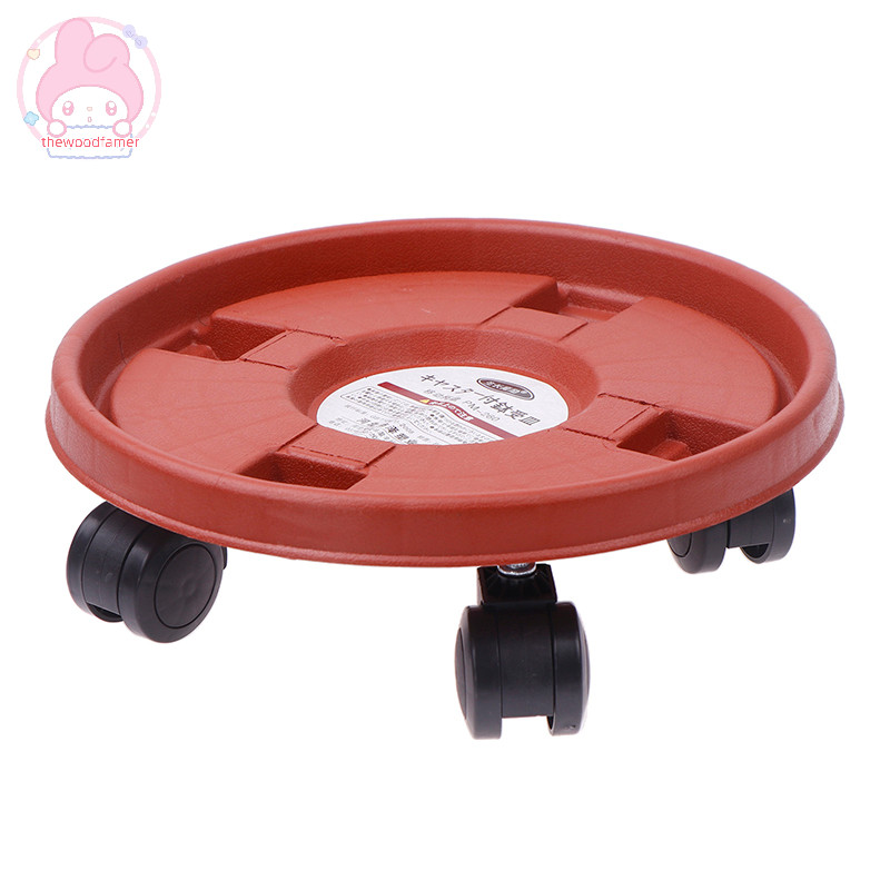 thewoodfamer Universal Flower Pot Wheels Round Plastic Tray Heavy Duty ...