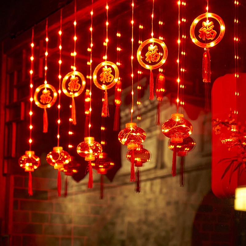 2025 CNY Led Light String "fu" Character Curtain Light Spring Festival ...