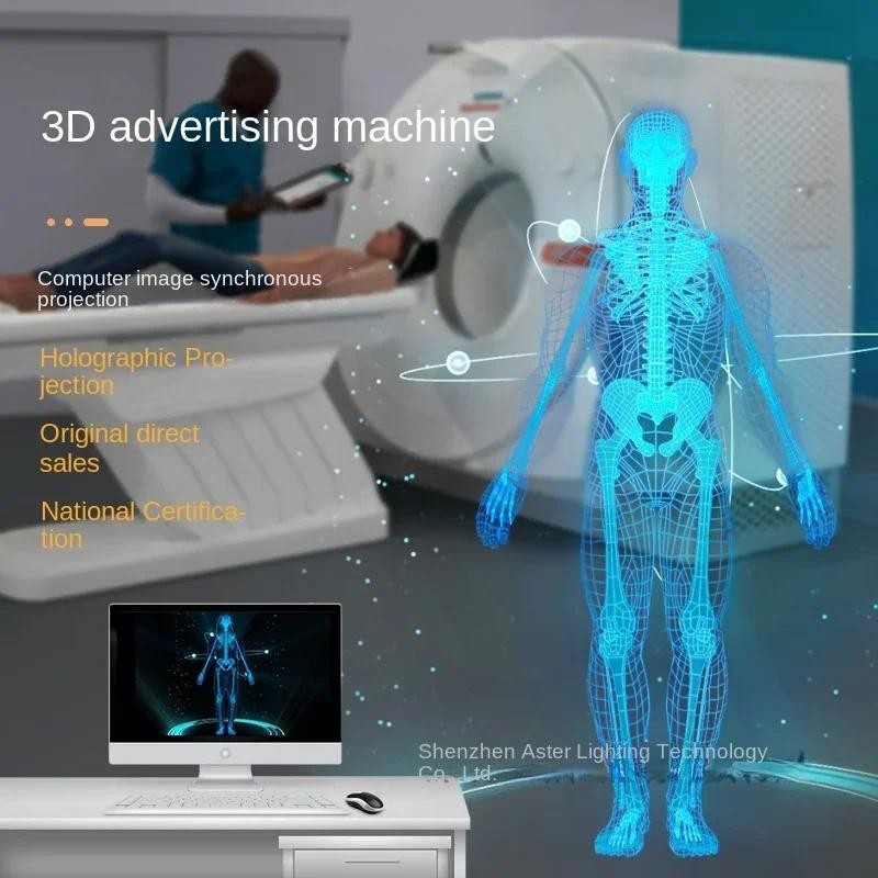 3d Holographic Naked Eye Stereo Projection Levitation Advertising Machine With Hdmi Synchronous