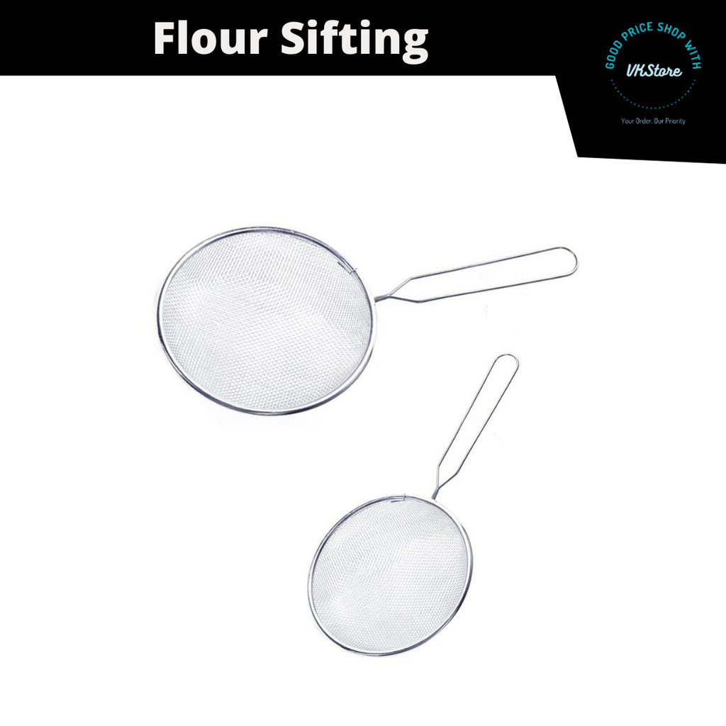 Home Mesh Flour Sifting Sieve with Handle Coffee Powder Particle Filter ...
