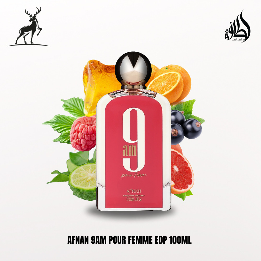Afnan 9AM Pour Femme EDP 100ml (Ready Stock) Afnan 9am Pink Women (gift ...