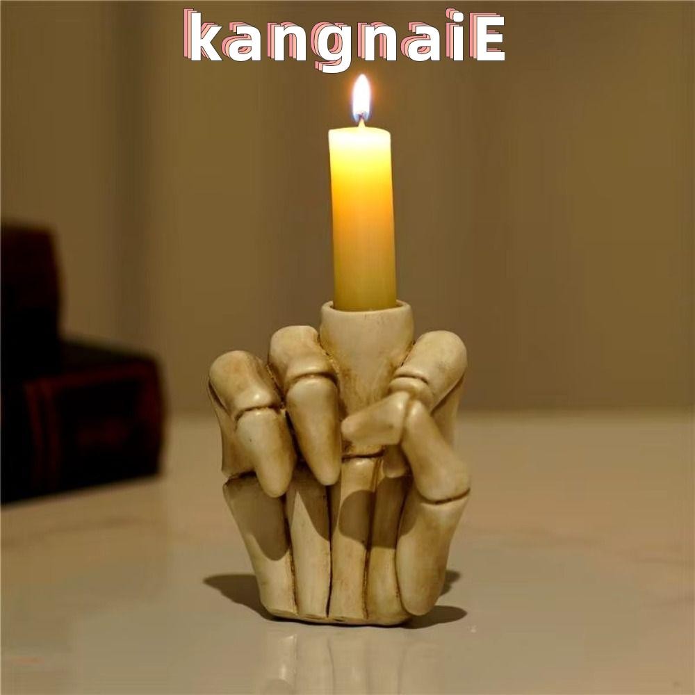 KANGNAI Sculpture Candlestick, Reusable Funny Skeleton Hand Candle ...
