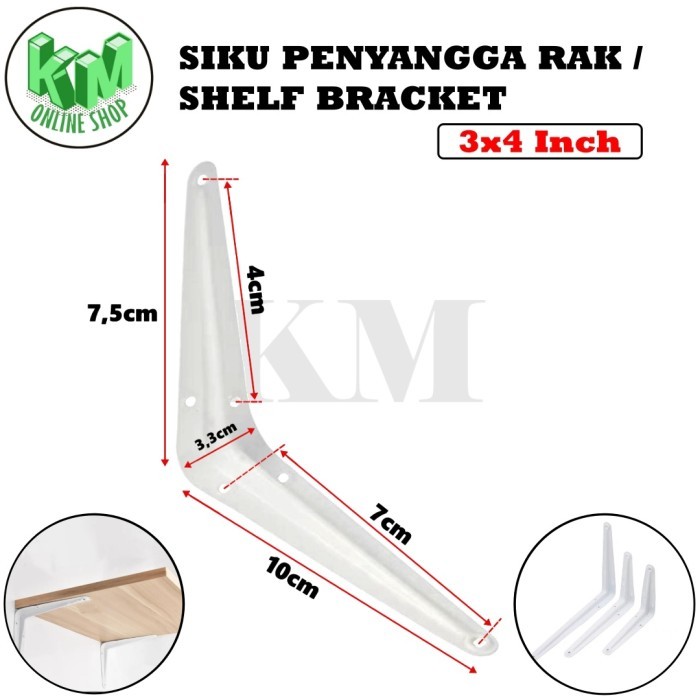 SIKU HITAM Black L Iron Wall Shelf Support Elbow Shelf Bracket Shelf ...