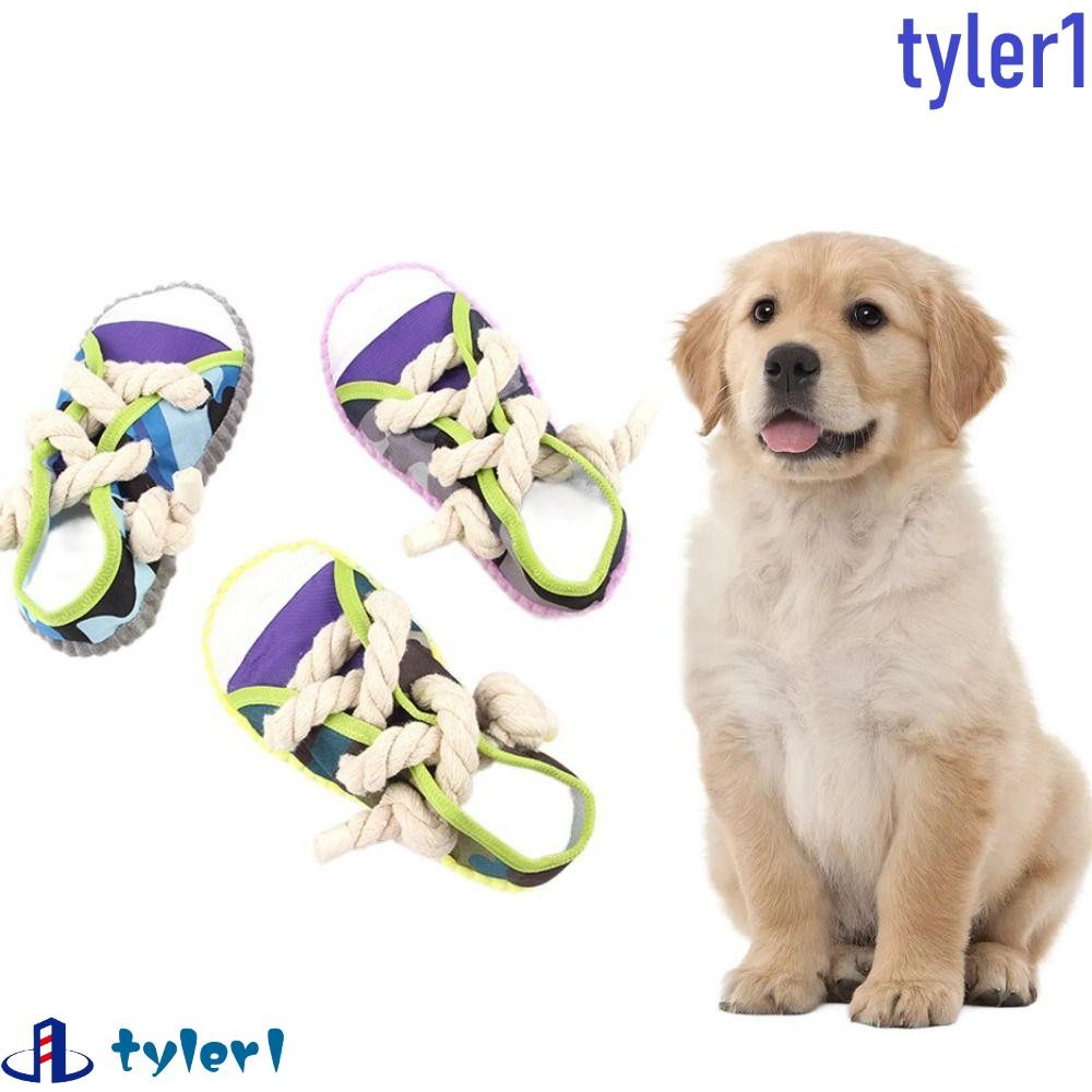 TYLER1 Pet Cotton Rope Slippers, Candy Color Squeaky Dog Toy Dog Sound ...