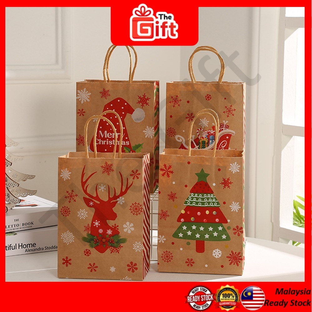 The Gift Christmas Paper Bag Xmas Present Gift Paper Bag Santa Party ...