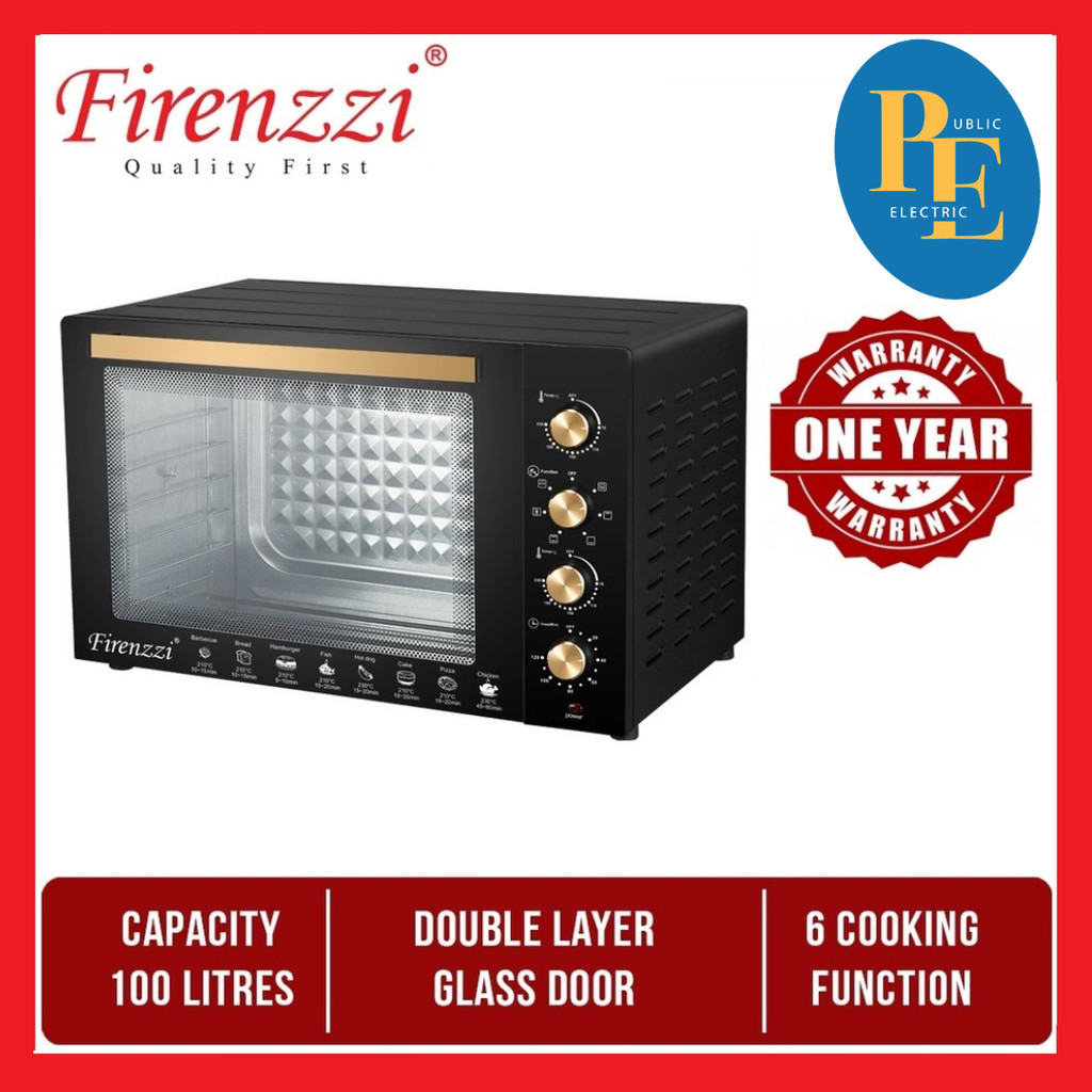 Firenzzi 100L Double Layer Glass Door Counter Top Oven TO-5210 Separate ...