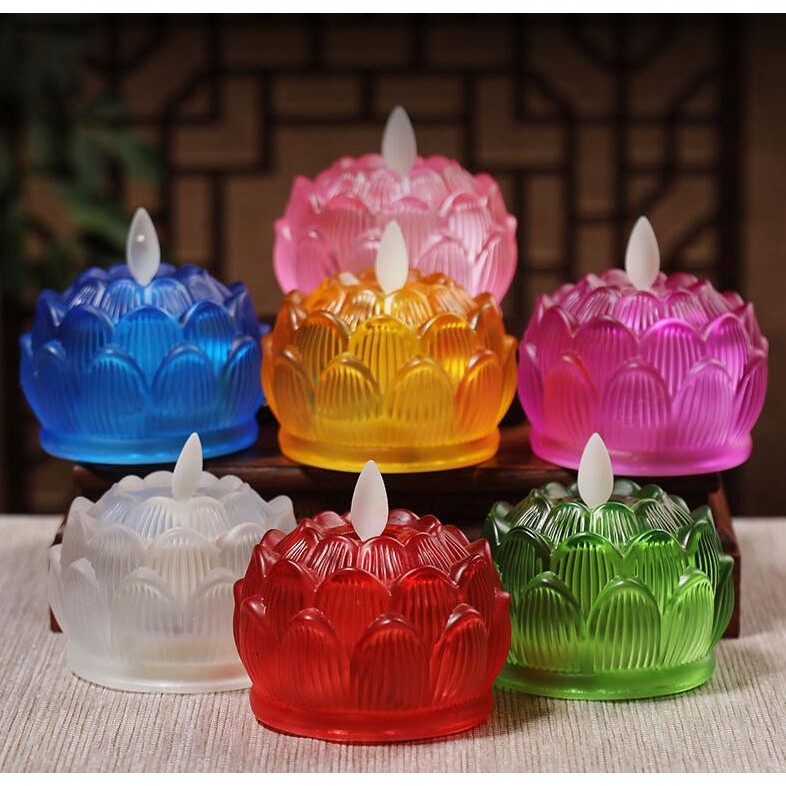 Deepavali LED Rechargeable Electronic Candles Light Diwali Lotus Lamps ...