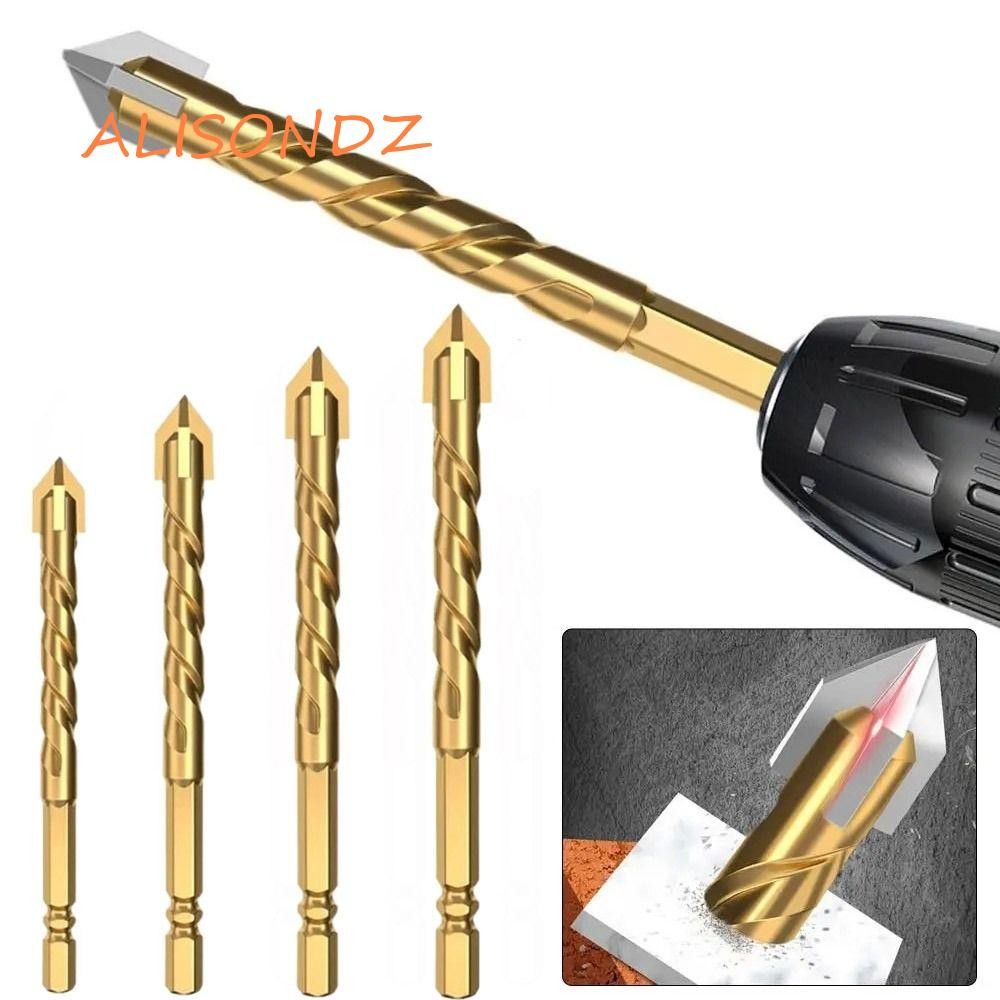 ALISONDZ Tile Drill Bit, Hole Opener Four-Edged Cross Hex Tile Drill Bits, Multifunctional High ...