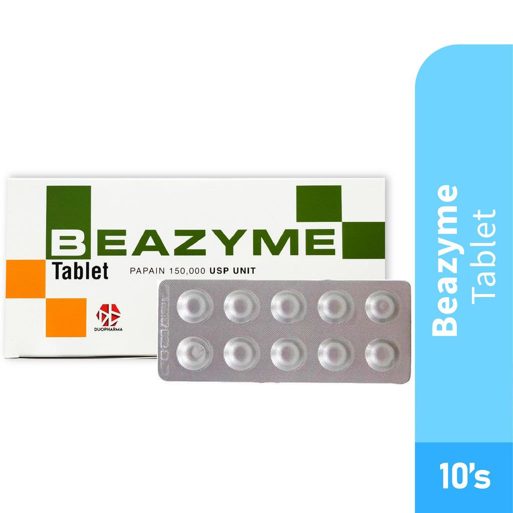 BEAZYME Tablet Papain 150000 10'S for edema, Inflammation Tablet ...