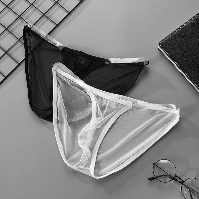 GTOPX MAN Men's Transparent Belt Briefs Thin Ice Silk Briefs U Convex ...