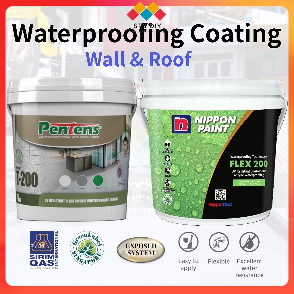 PENTENS T200 FLESEAL l NIPPON FLEX 200 l Wall Waterproofing Coating l Roof Waterproofing Coating ...