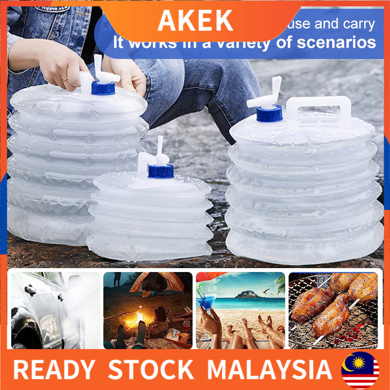 Collapsible Water Container 5L 10L 15L BPA Free Water Container with Tap for Camping Hiking ...