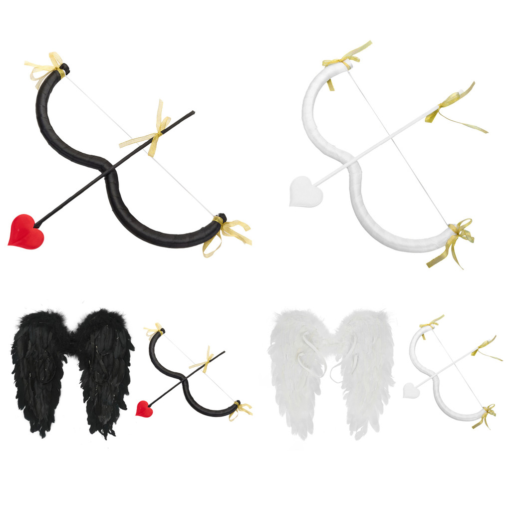 Mbx Cupid Costume Accessory Cupid M-shaped Bow Heart Arrow Feather ...