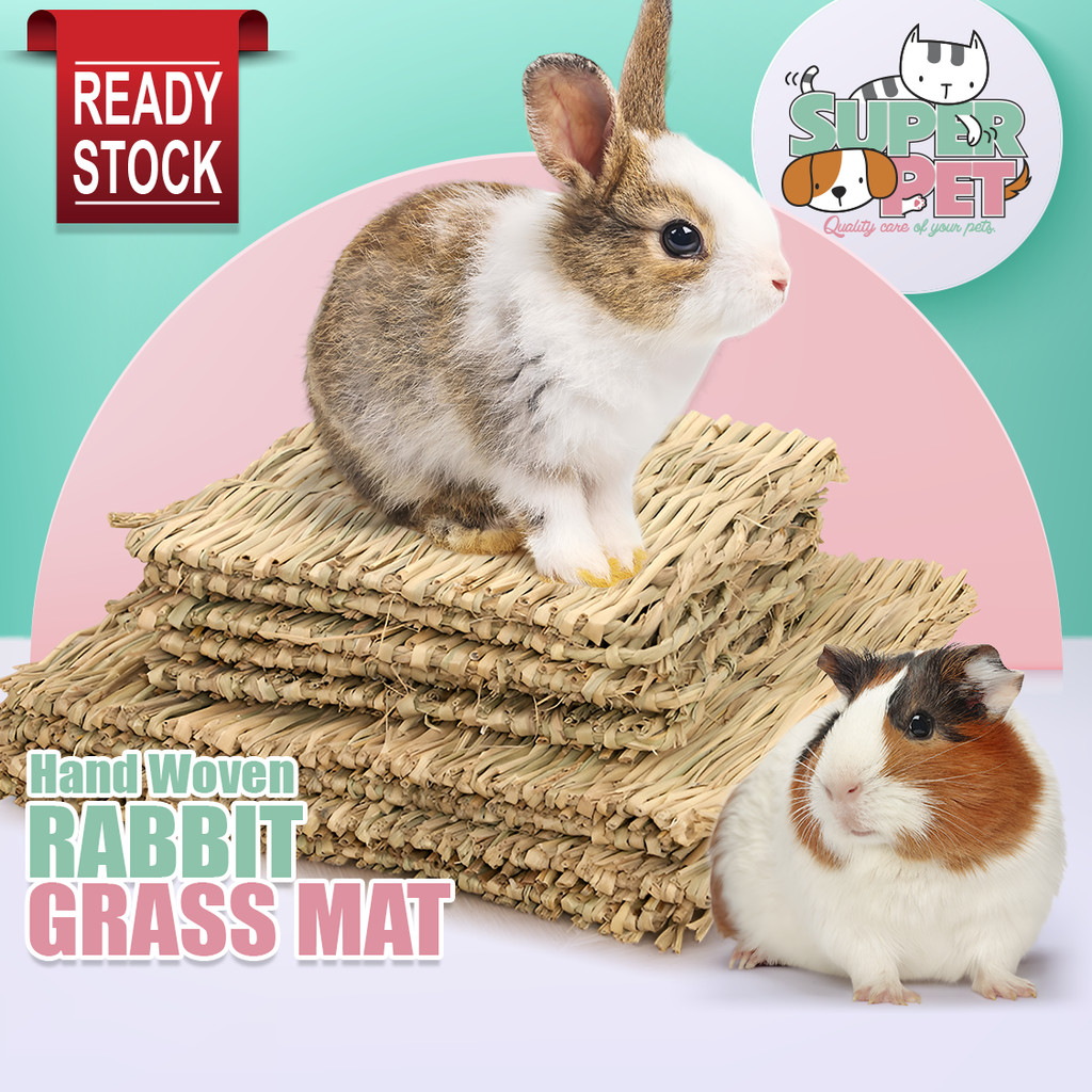 Natural Woven Straw Grass Mat Play Hay Mat Rabbit Chew Toy Rabbit Grass ...