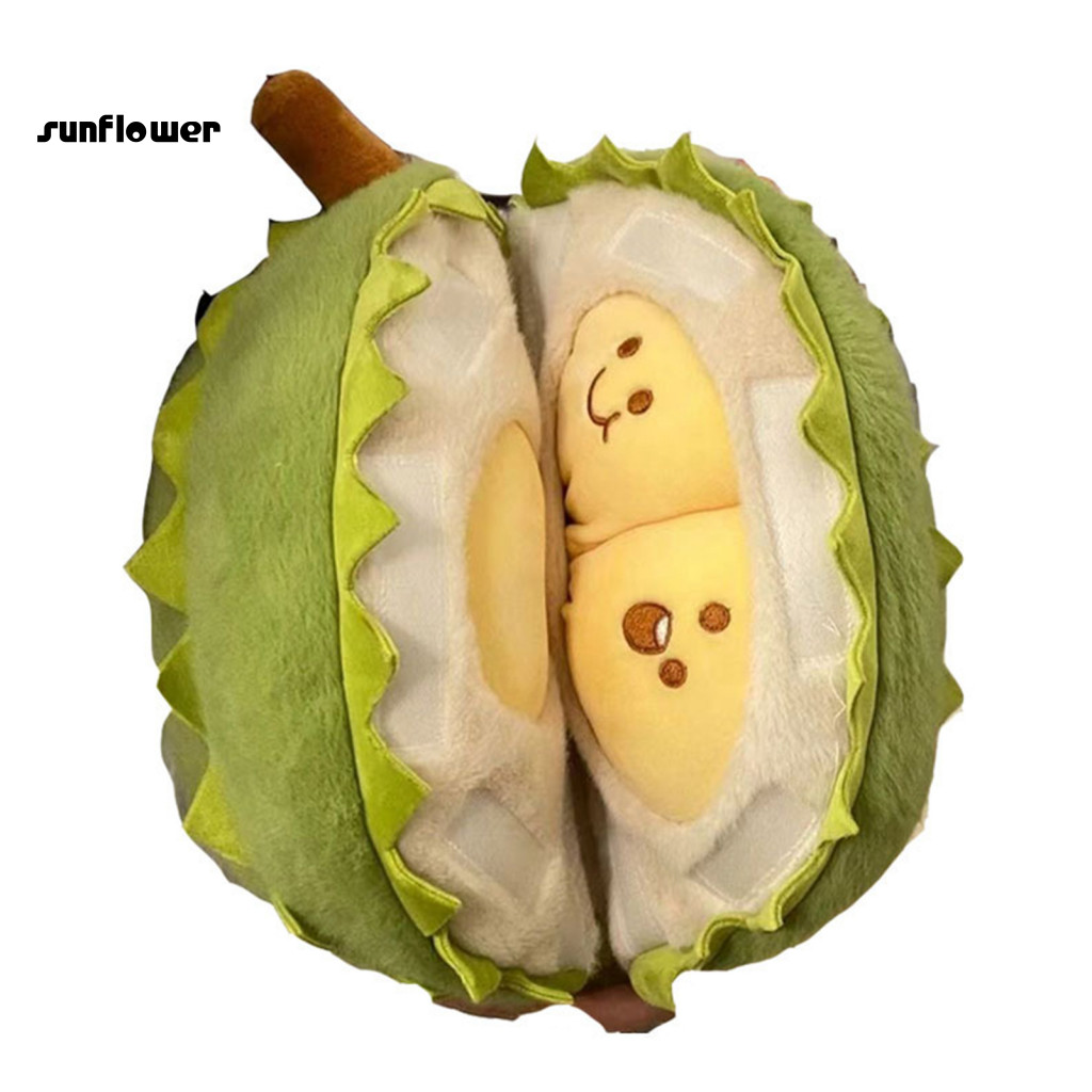 SF_ Durian Fruit Shell Plushie Removable Durian Toy Realistic Durian ...