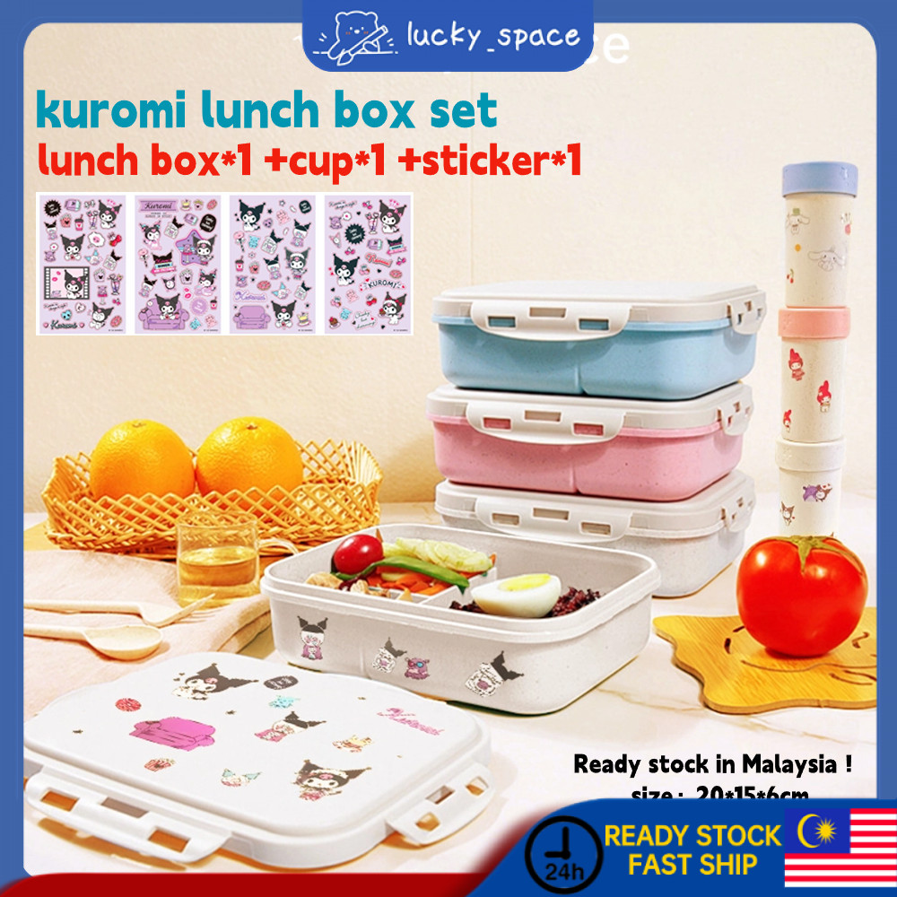 Kuromi Lunch Box Wheat Cutlery Box Japanese Plastic Lunch Box Food Box ...