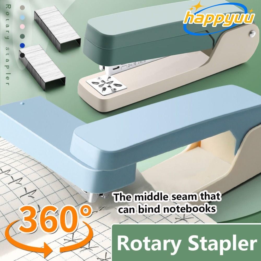 HAPPYUU Stapler, Use 24/6 Staples 360 Degree Rotary Long Stapler, Multi ...