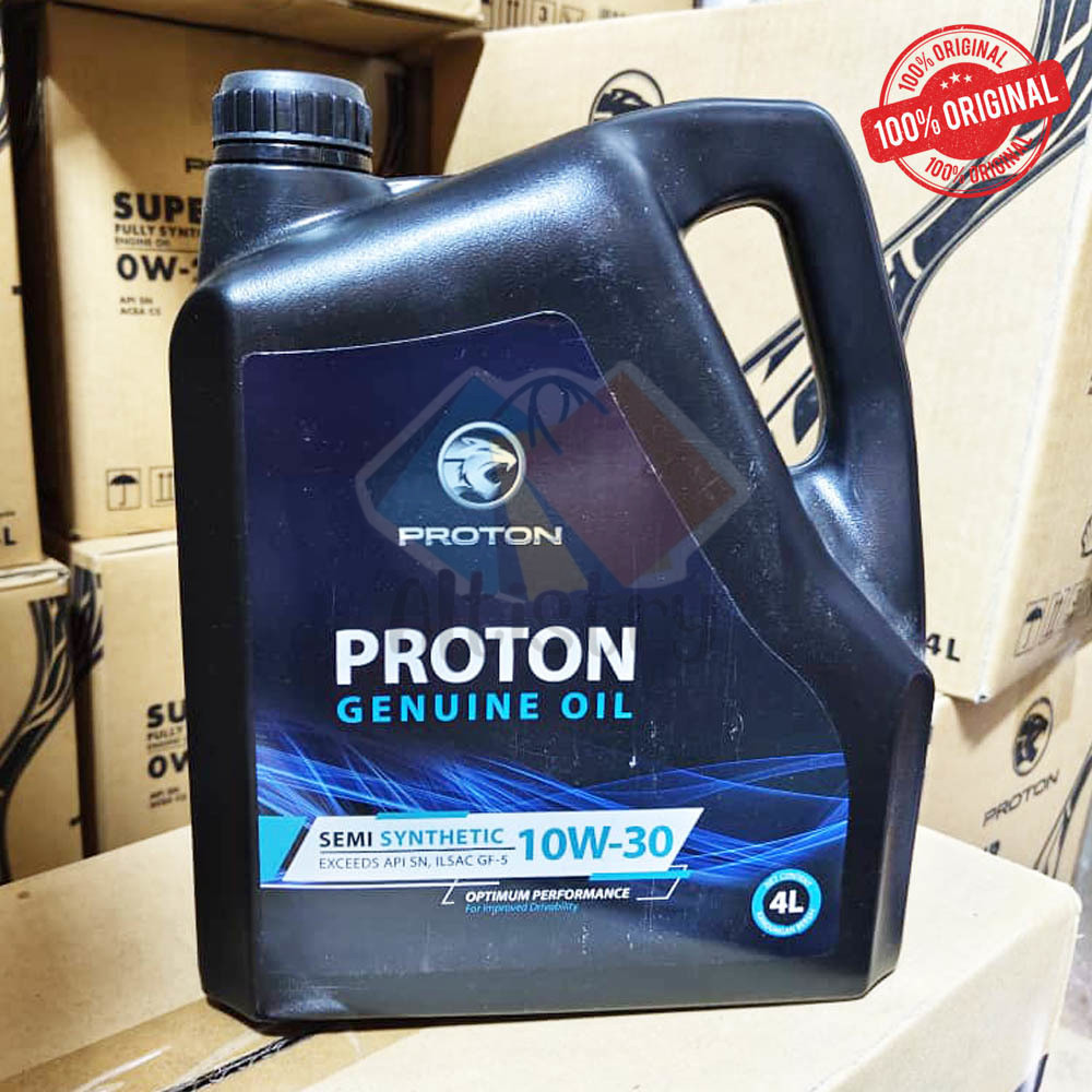 ORIGINAL PROTON GENUINE ENGINE OIL SEMI SYNTHETIC 10W-30 NET CONTENT 4L ...
