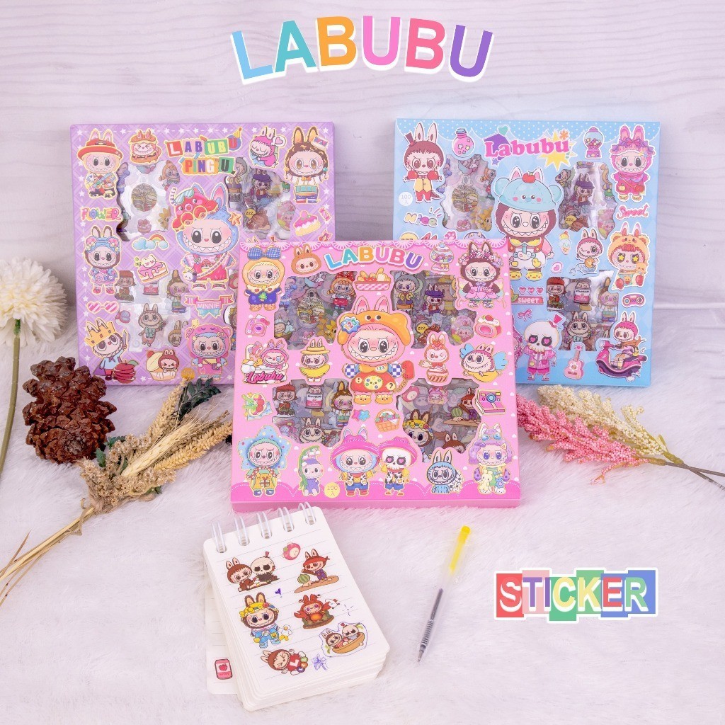 Labubu Scrapbook Stickers 98 Sheets Colorful PVC - Latest Labubu ...