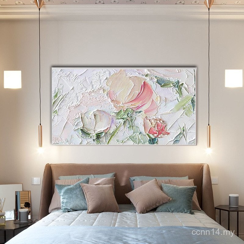 Lukisan minyak yang dilukis dengan tangan restoran bunga peony lukisan hiasan mewah mewah pintu ...