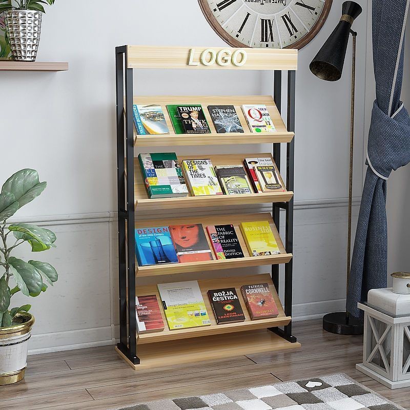 Newspaper Rack Magazine Rack Floor-standing Wooden Display Rack Single ...