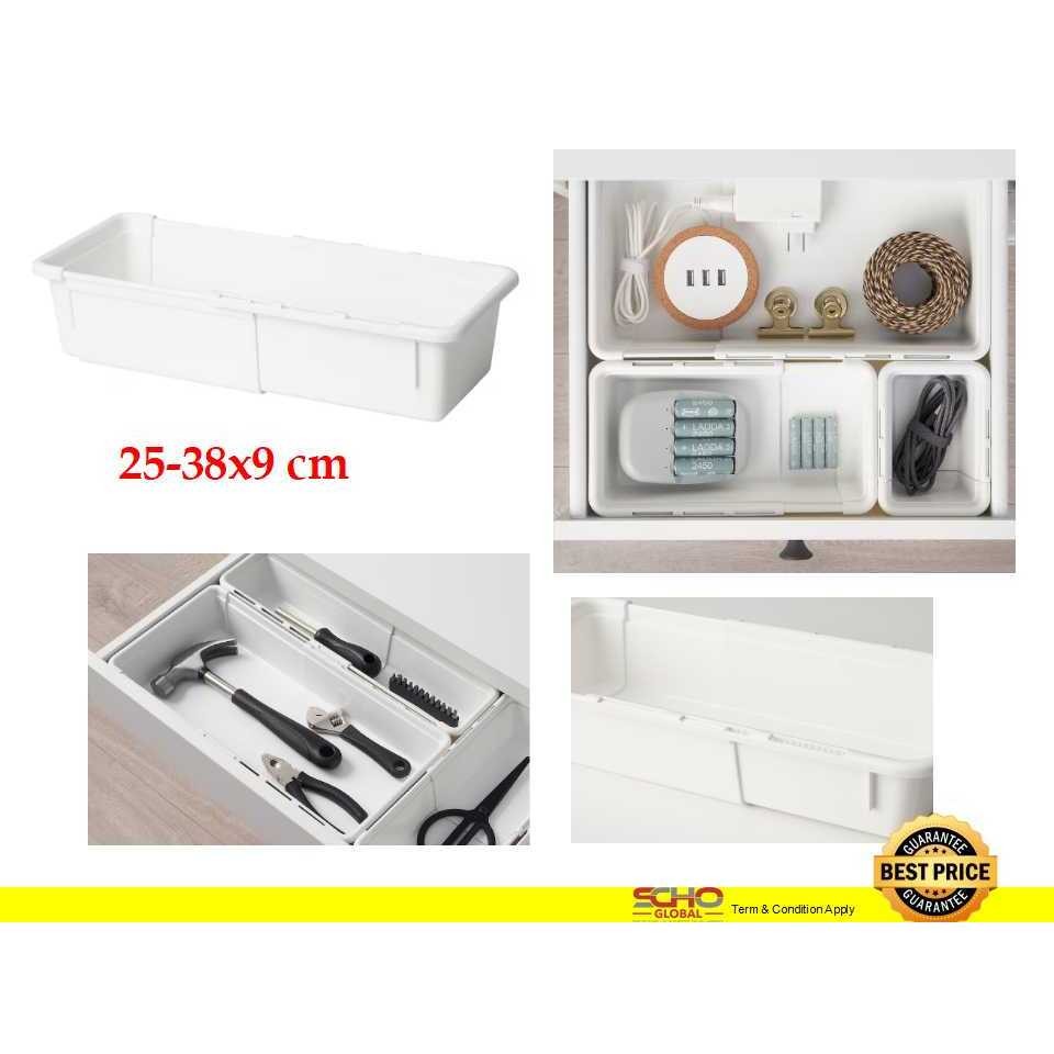 IKEA-KACKLA Extendable box, white, 25-38x9 cm | Shopee Malaysia